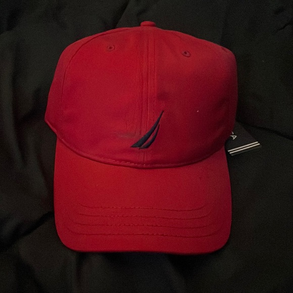Nautica | Accessories | Nwt Red Nautica Hat With Black Symbol | Poshmark